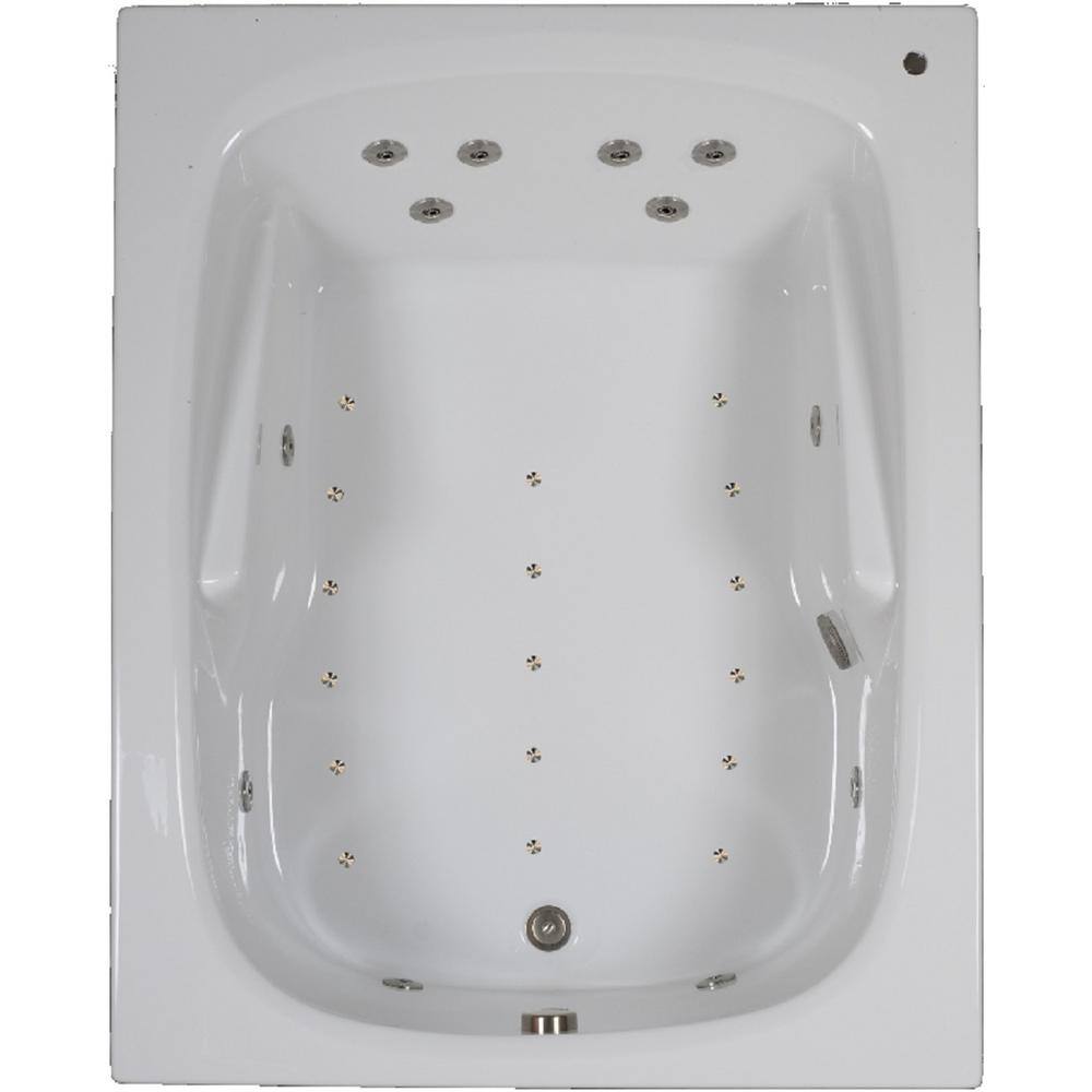 Comfortflo 60 in. Acrylic Rectangular Drop-in Combination Bathtub in ...