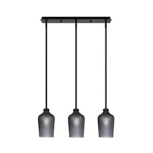 Albany 60-Watt 3-Light Espresso Linear Pendant Light with Silver ...