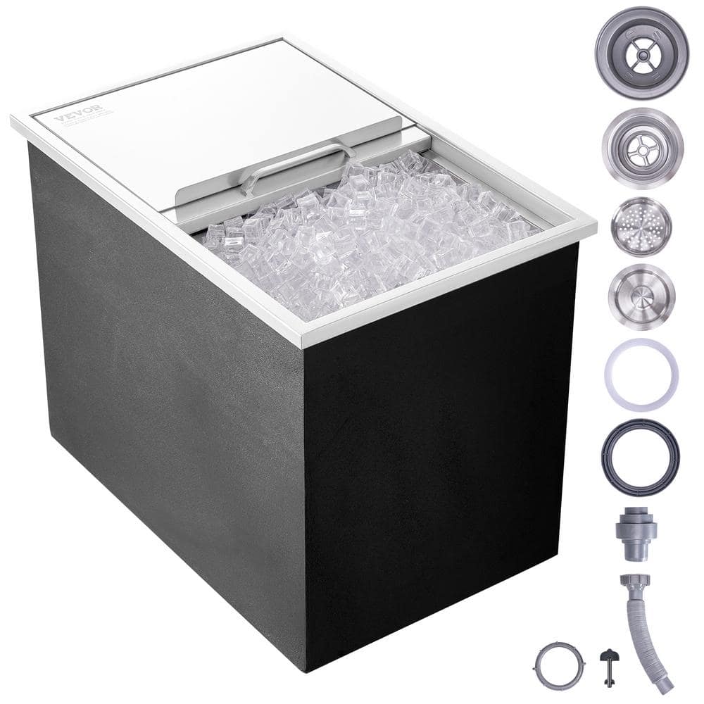VEVOR Drop in Ice Chest 27 in. L x 18 in. W x 21 in. H Stainless Steel ...