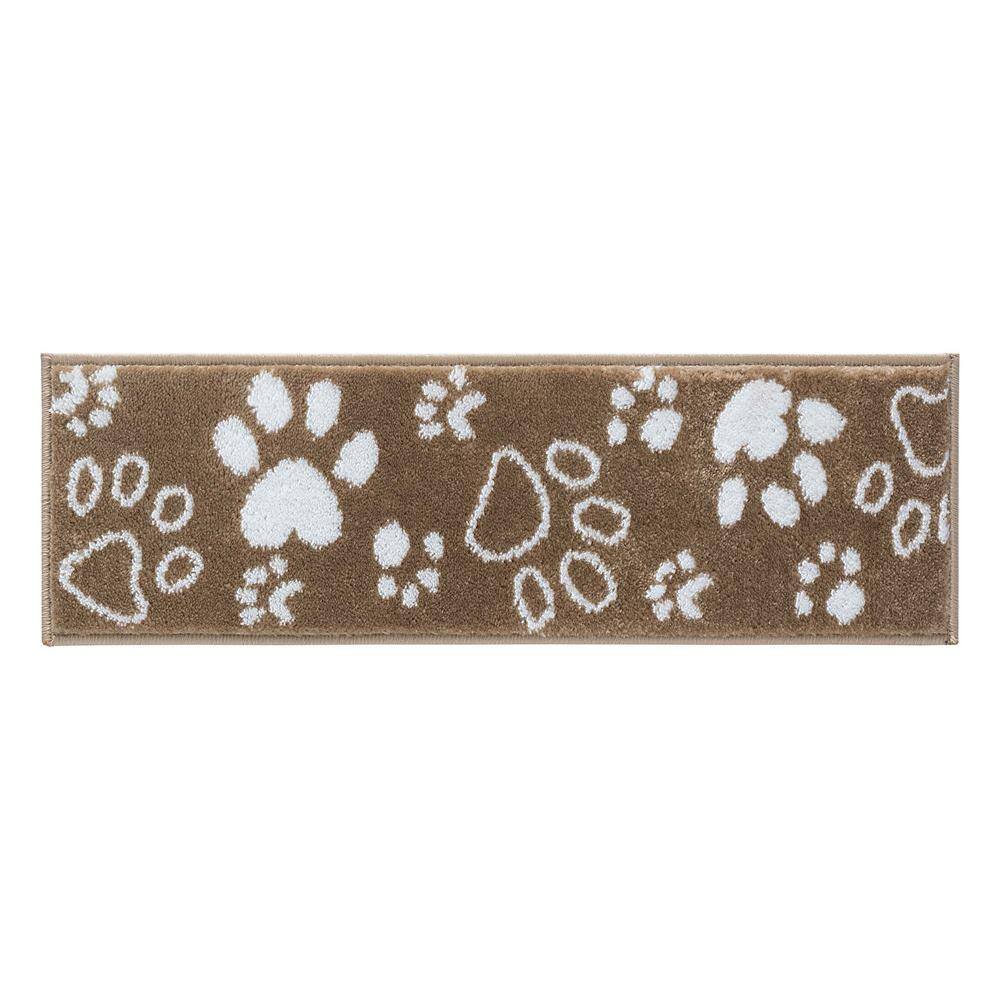 SUSSEXHOME Paw Collection Beige 9 in. x 28 in. Polypropylene Stair ...