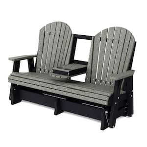 Wildridge Heritage 2-Person Weathered Wood HDPE Plastic Outdoor 5 ...