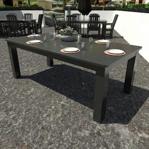 Mondawe Dark Bronze Cast Aluminium Patio Rectangle Outdoor Dining Table ...