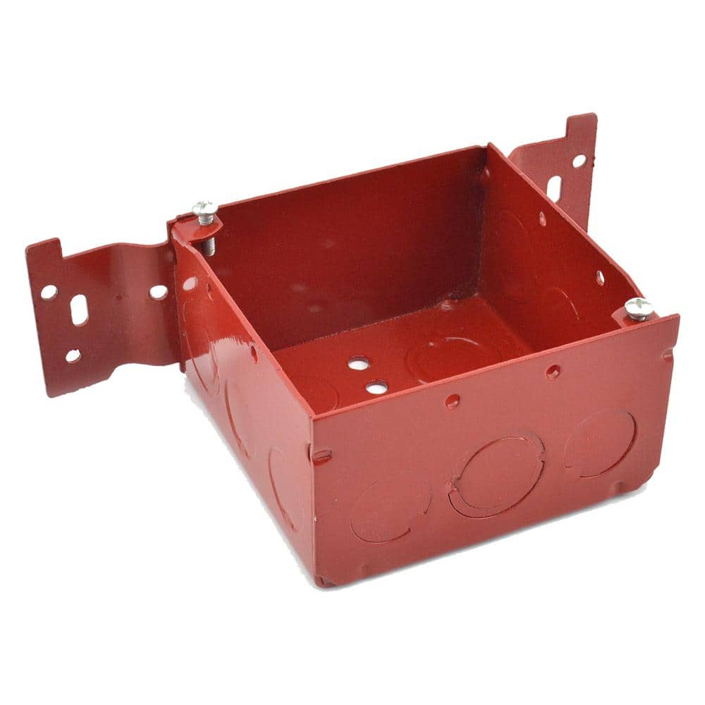 BRIDGEPORT 4 in. Square Red Fire Alarm Boxes (2-1/8 in. D, CV Mounting ...