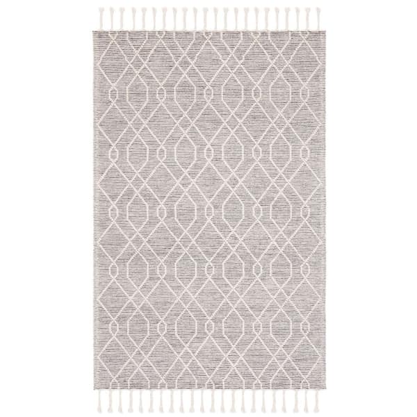SAFAVIEH Natura 8 ft. x 10 ft. Ivory/Black Monochrome Geometric Area ...