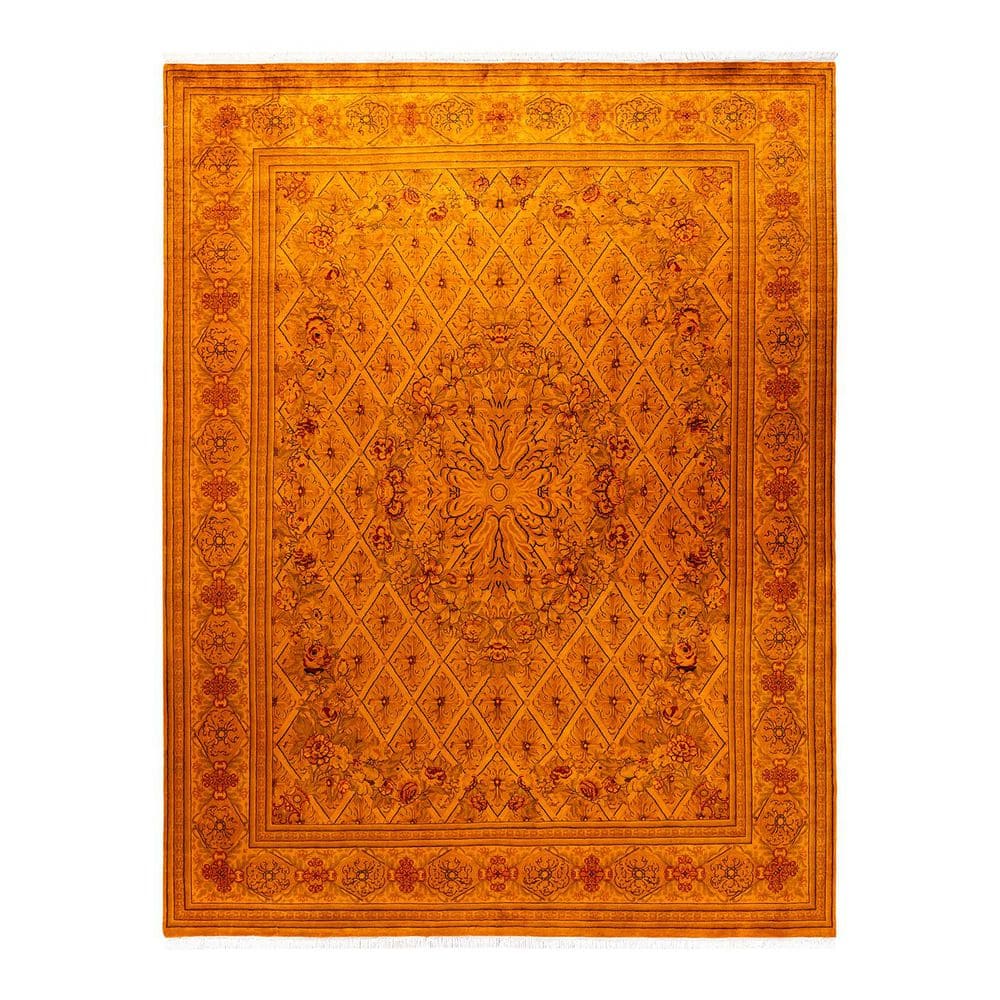 Chloe & Olivia Home Overdyed Orange 8 ft. x 10 ft. Solid Wool Indoor ...