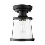 Hampton Bay Sutton Place 14 in. 3-Light Matte Black Flush Mount ...