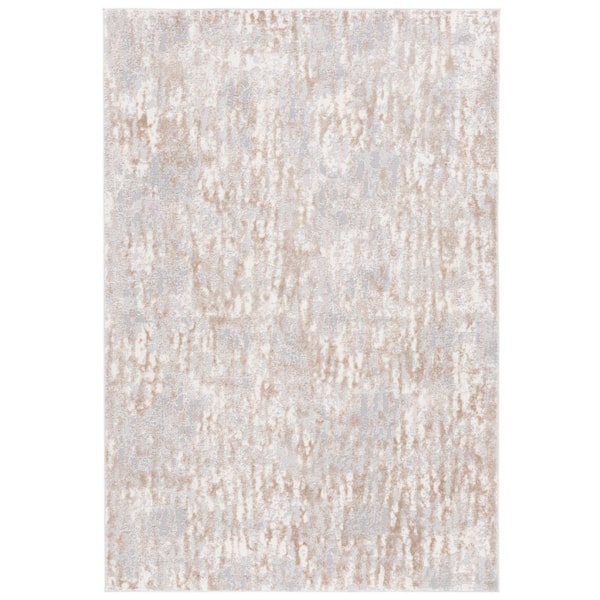 SAFAVIEH Lagoon 9 ft. x 12 ft. Beige/Gray Stamped High-Low Area Rug ...