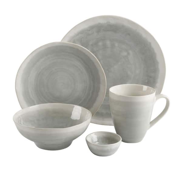 20-Piece Gray Round Stoneware Dinnerware Set 985118580M - The Home Depot