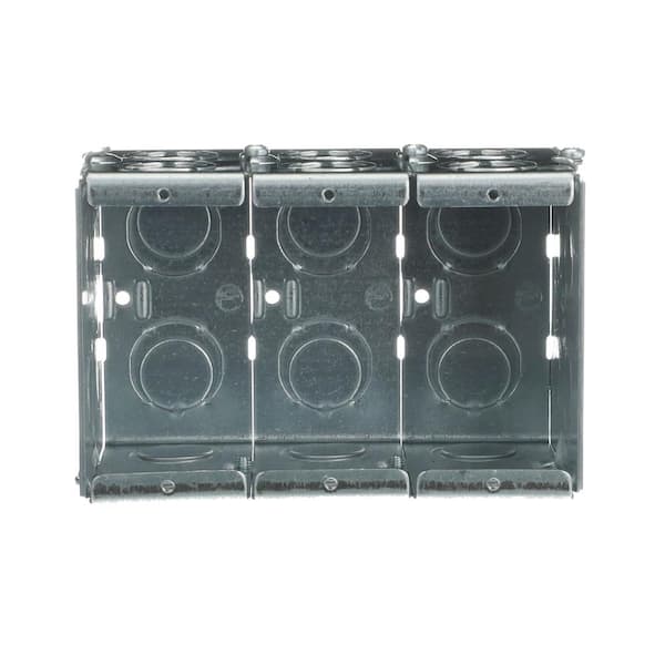 Steel City 3-Gang 71 cu. in. New Work Pre-Galvanized Metal Gangable ...