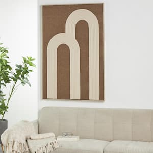 Litton Lane 1-Panel Geometric Framed Wall Art Print with Tan Layered ...