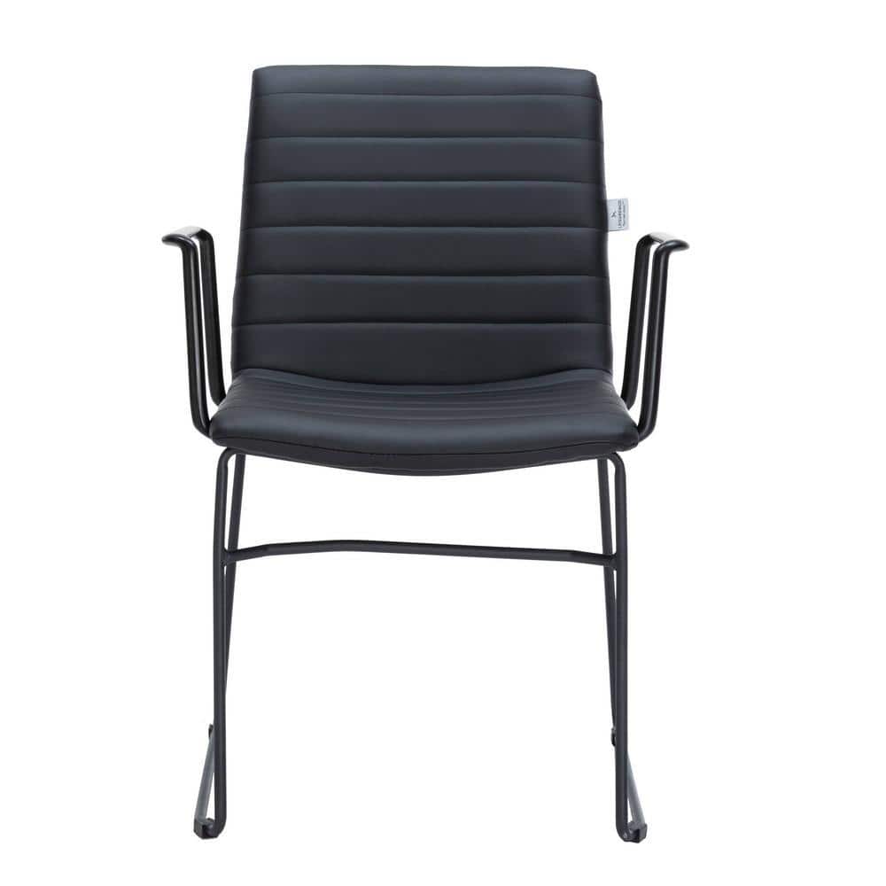 Leisuremod Ergonomic Office Chair Upholstered in Leather with Stainless ...