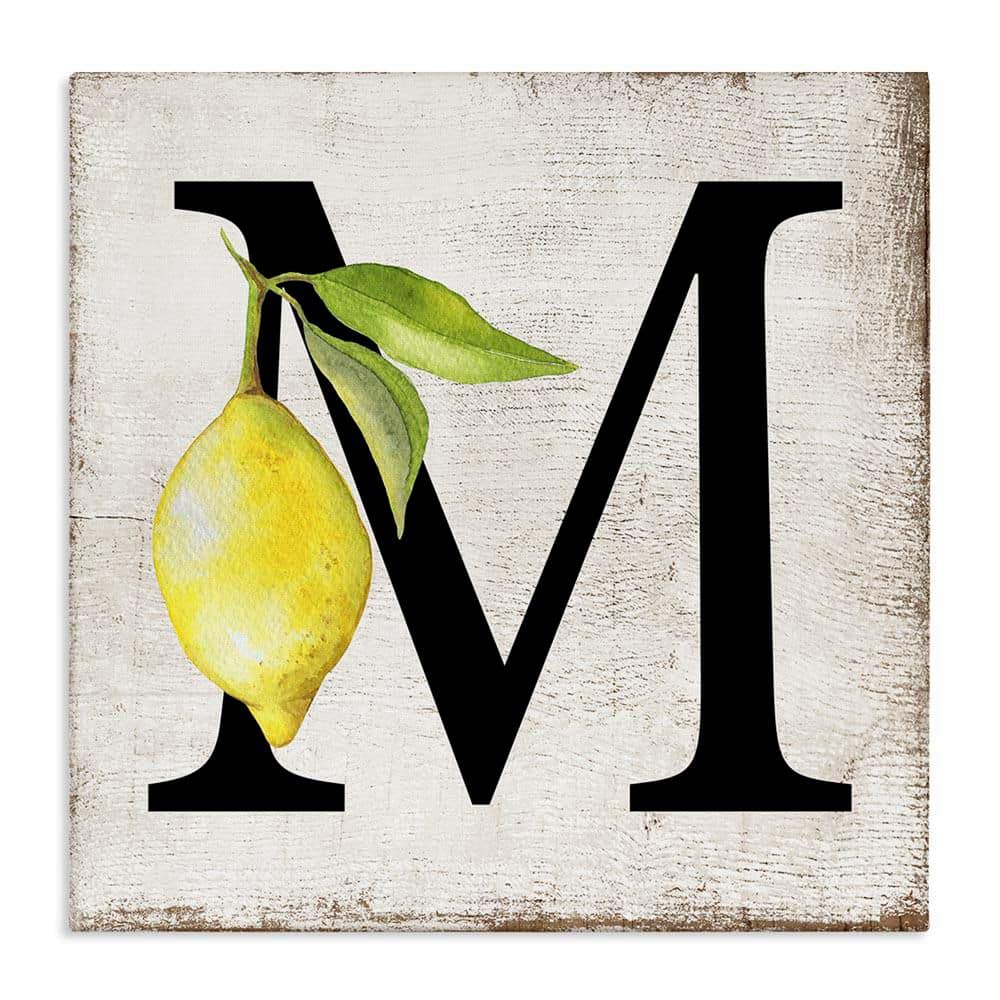 Stupell Industries M with Lemon Letter by Creatif Belle Unframed Food ...