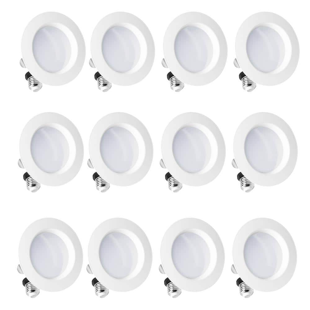 InfiBrite 4 in. 5000K Integrated LED Daylight Retrofit Recessed Trim ...