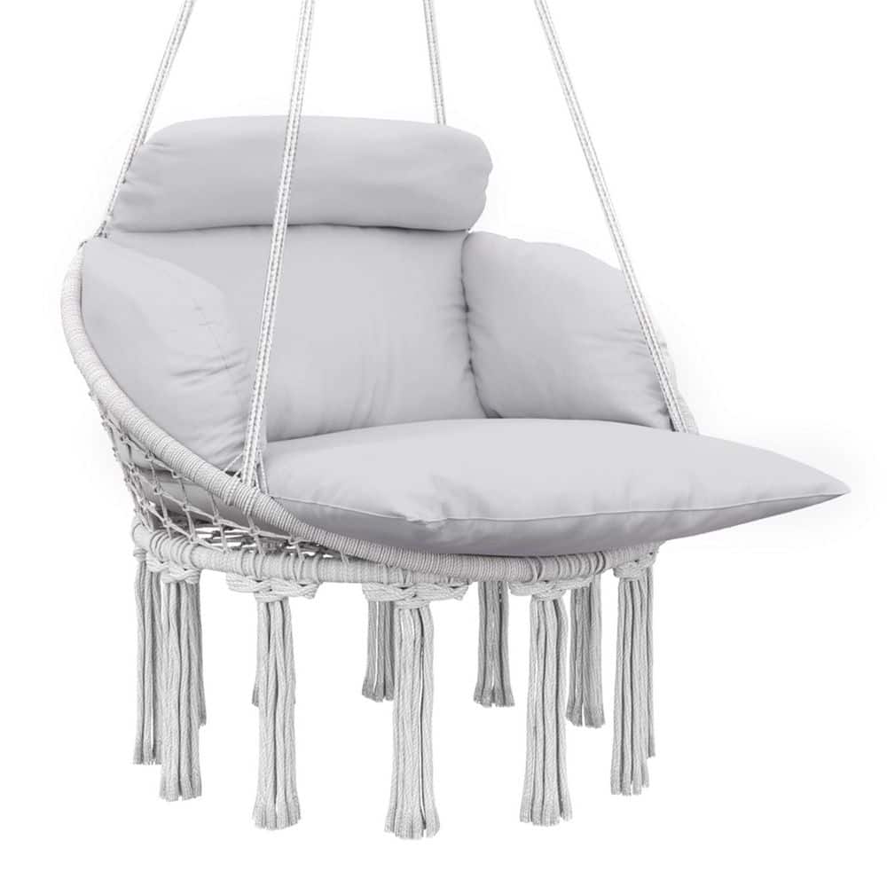 Outsunny Hammock Swing Chair Outdoor Hanging Chair with Large Cushion ...