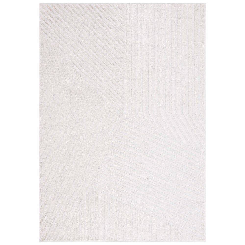 SAFAVIEH Maya Ivory 9 ft. x 12 ft. Geometric Striped Area Rug MYA114A-9 ...