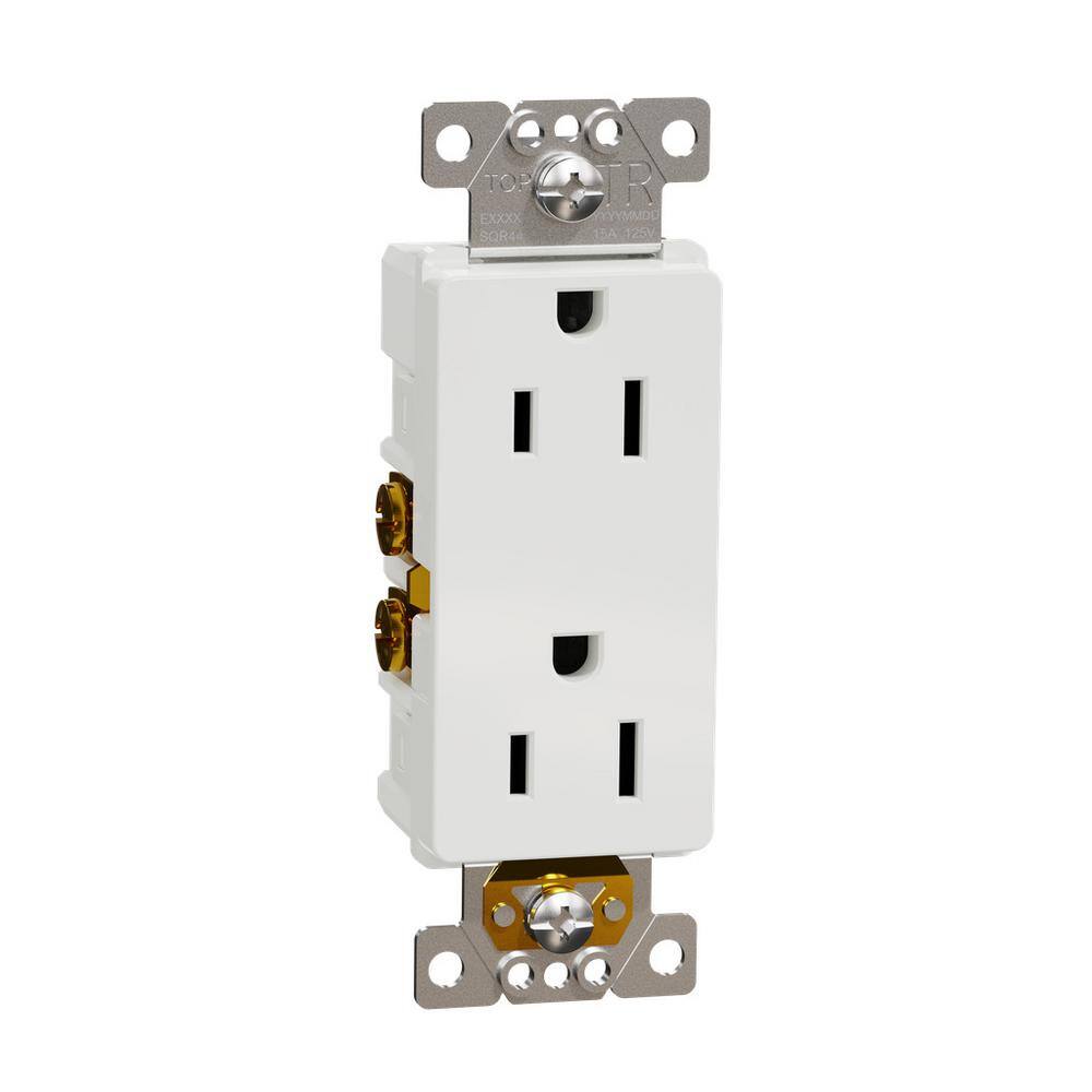 Square D X Series 15 Amp 125-Volt Tamper Resistant Indoor Duplex Outlet ...