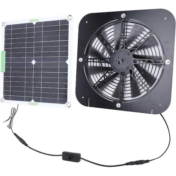 phyfalip 100-Watt Solar Ventilation Kit 13.5 in. Exhaust Fan with ...