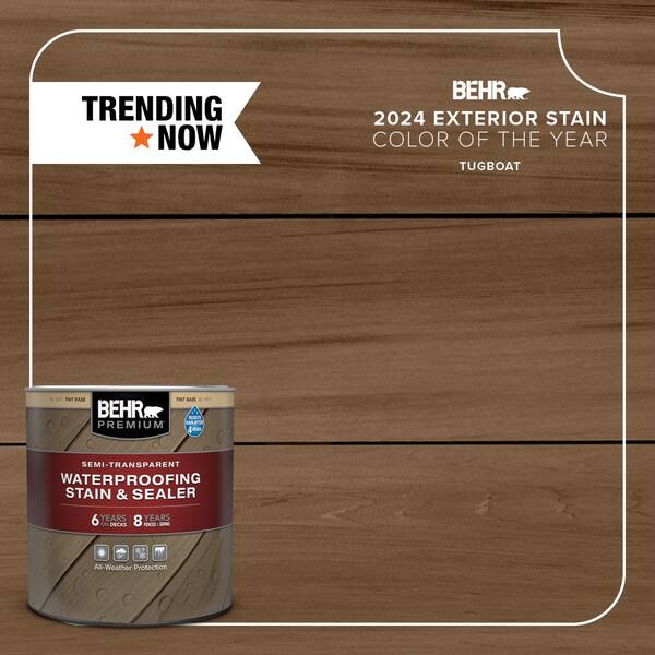 BEHR PREMIUM 1 qt. #ST-141 Tugboat Semi-Transparent Waterproofing ...