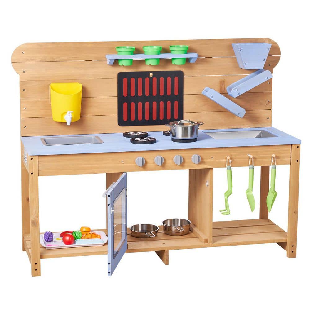 VEVOR Mud Kitchen, Outdoor Mud Kitchen for Kids, Wood Outdoor Play ...