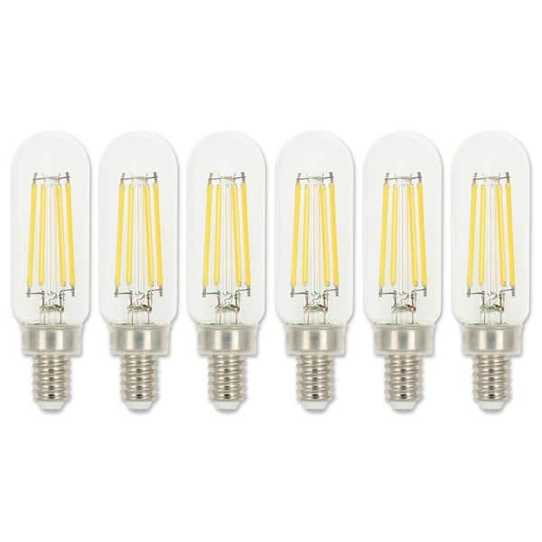 Westinghouse 60-Watt Equivalent T8 Dimmable Clear E12 Edison Filament LED Light Bulb 2700K (6 ...