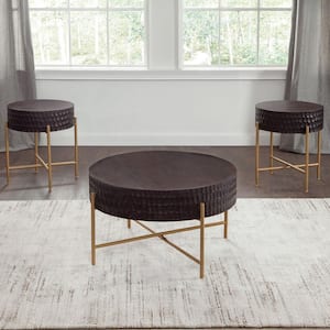 Steve Silver Colton 3-Piece Pecan Oval Wood Coffee Table Set CT3000 ...