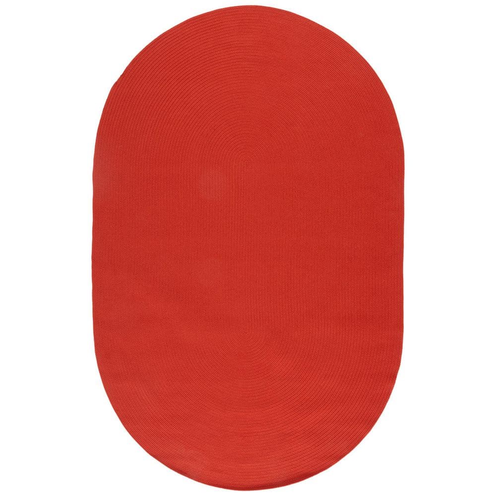 SAFAVIEH Braided Rust 5 ft. x 8 ft. Machine Washable Solid Color ...