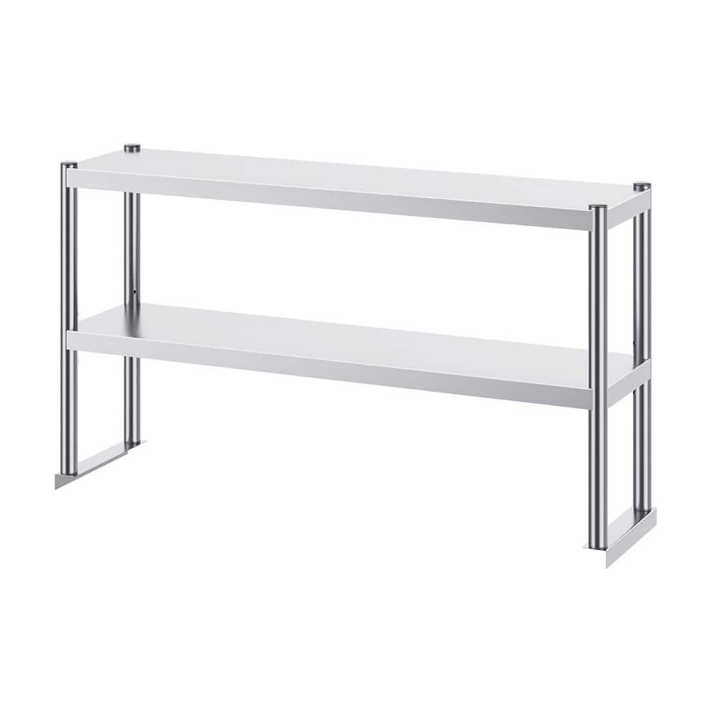 SVOPES Double Tier Stainless Steel Over Shelf 12 in. L x 48 in. W ...