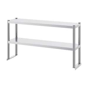 VEVOR Double Tier Stainless Steel Over Shelf, Kitchen Utility Table 12 ...