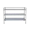 Seville Classics 18.5 in. H 9-Pair 3-Tier Silver Mist Resin Slat Metal ...