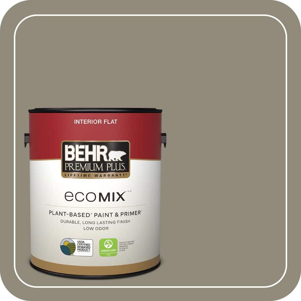 BEHR PREMIUM PLUS 1 gal. #PPF-43 Shady Oak Flat EcoMix Plant-Based ...