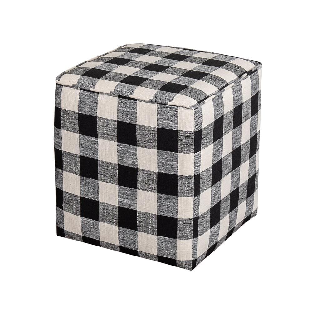 Leffler Home Harper Upholstered Cube Ottoman in Blake Raven 12000-38-79 ...