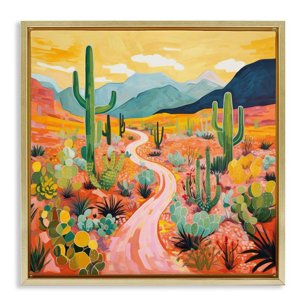 Stupell Industries Sunrise over Desert Path by LSR Design Studio Gold ...