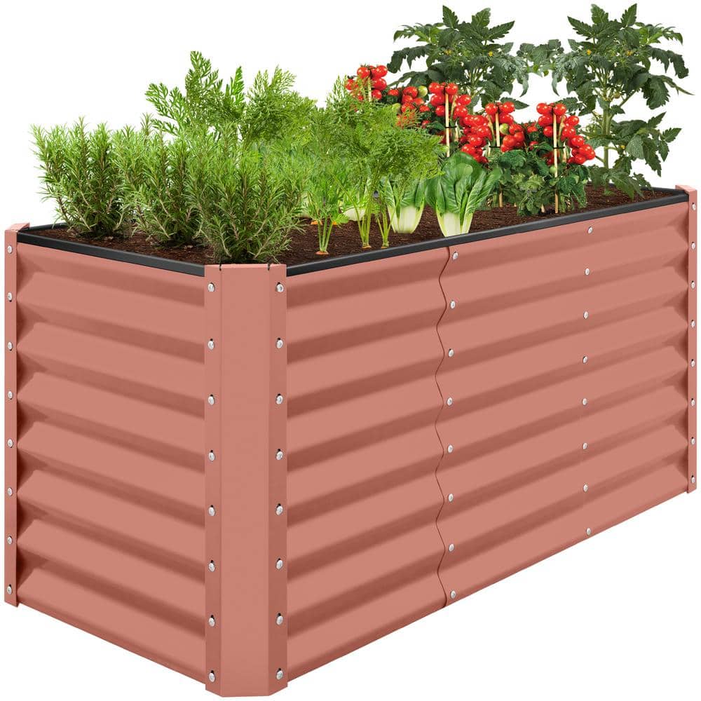 Best Choice Products 4 ft. x 2 ft. x 2 ft. Terracotta Rectangular Steel ...