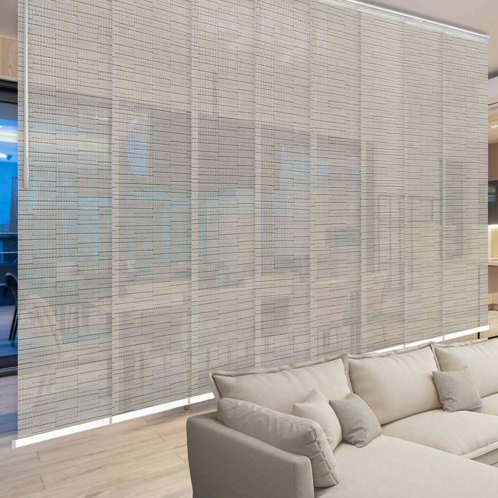 EMOH Ornate Ash 130 in. to 175 in. W x 94 in. L Adjustable 8-Panel ...