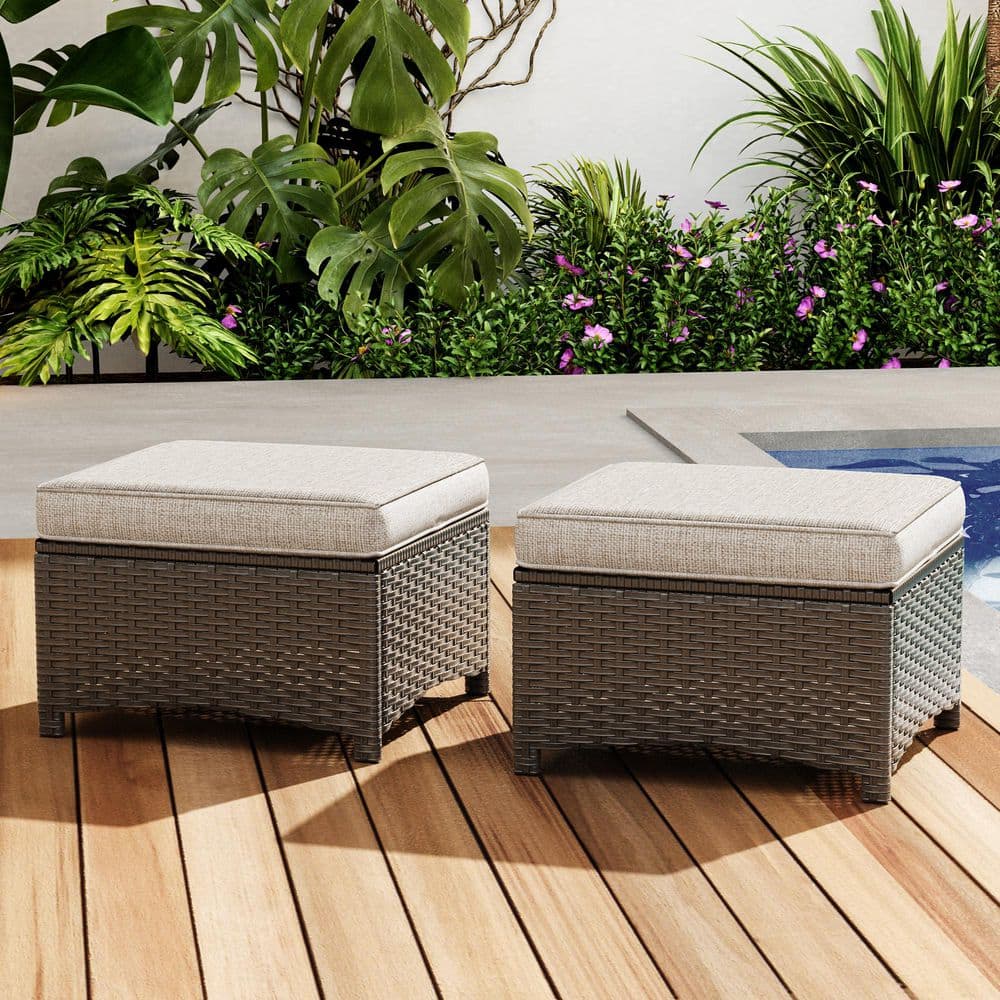 Outdoor Ottoman With Cushion