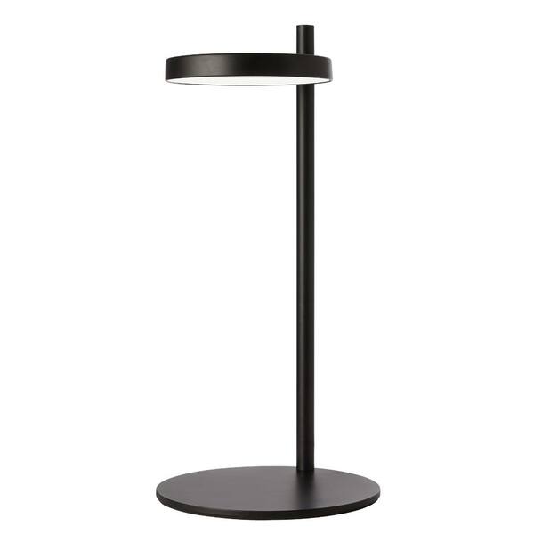 Dainolite Fia 15 in. Black Transitional Integrated LED Round Table Lamp ...