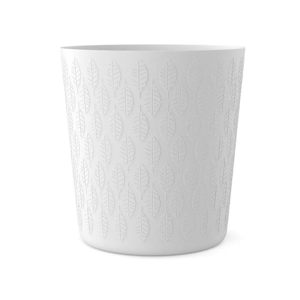 Vigoro 8 Leaf Plaster White Planter LFP0807 - The Home Depot