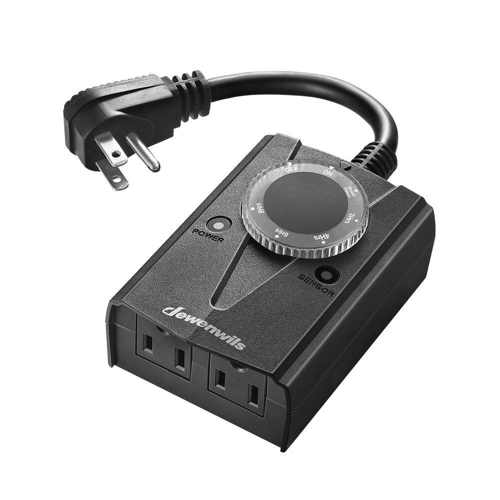 DEWENWILS Outdoor Light Sensor Countdown Timer Waterproof with 2 ...