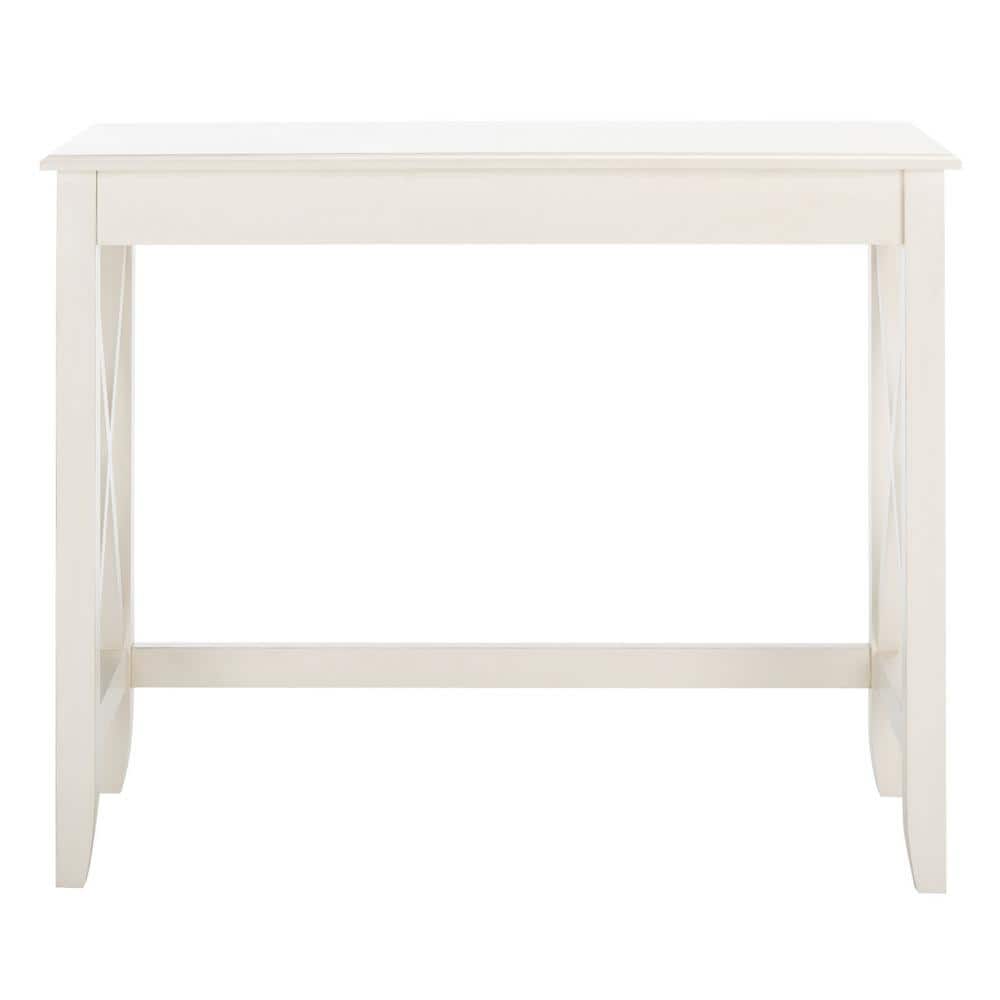 SAFAVIEH Kaytee 35.8 in. Rustic White Wood Writing Desk DSK5713A - The ...
