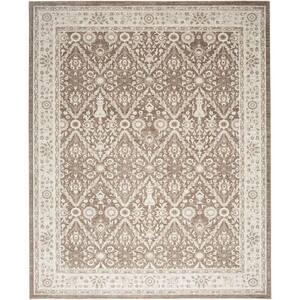 Nourison Renewed Ivory Mocha 6 ft. x 9 ft. Distressed Traditional Area ...