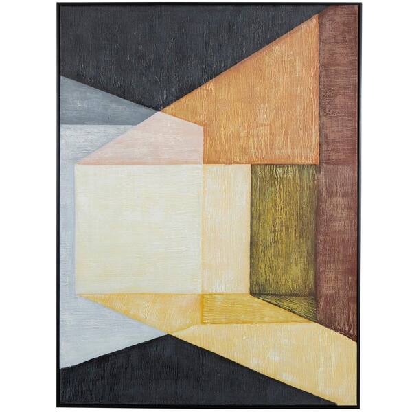 Litton Lane 1-Panel Abstract Color Block Framed Wall Art Print with ...