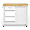 Baxton Studio Denver White Kitchen Cart with Towel Rack 28862-3980-HD ...