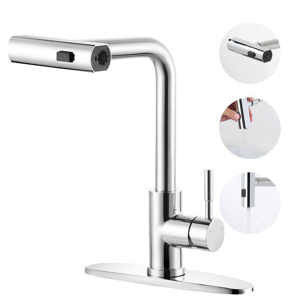 ARCORA Waterfall Single Handle Pull Down Sprayer Kitchen Faucet ...