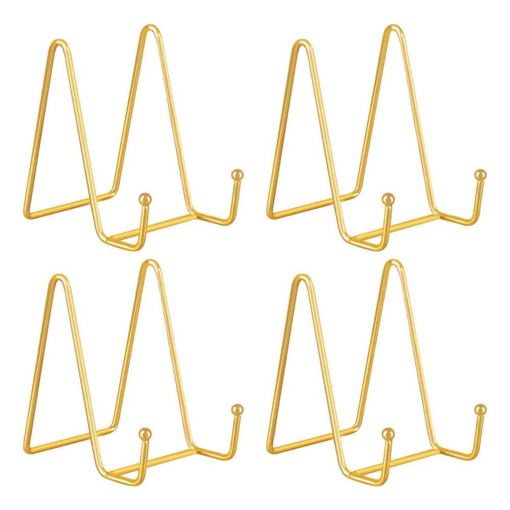 Afoxsos 4 in. Display Stands Gold Plate Metal Frame Holder Stand for ...