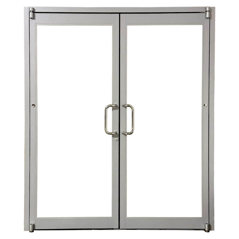 TEZA DOORS Teza 72 in. x 84 in. Silver Aluminum Storefront Door Full ...
