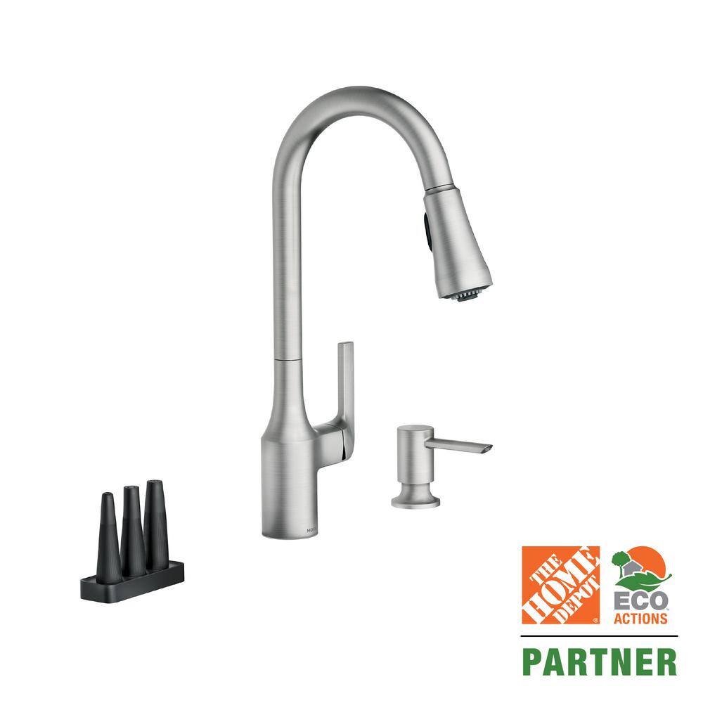 MOEN Milton Single-Handle Pull-Down Sprayer Kitchen Faucet with Reflex ...