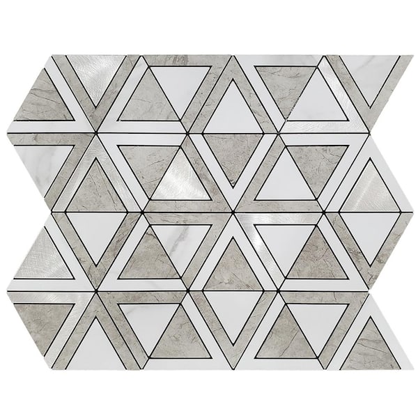 Gallium Grey 11.25 in. x 13 in. x 0.125 in. Peel and Stick Vinyl Tile ...