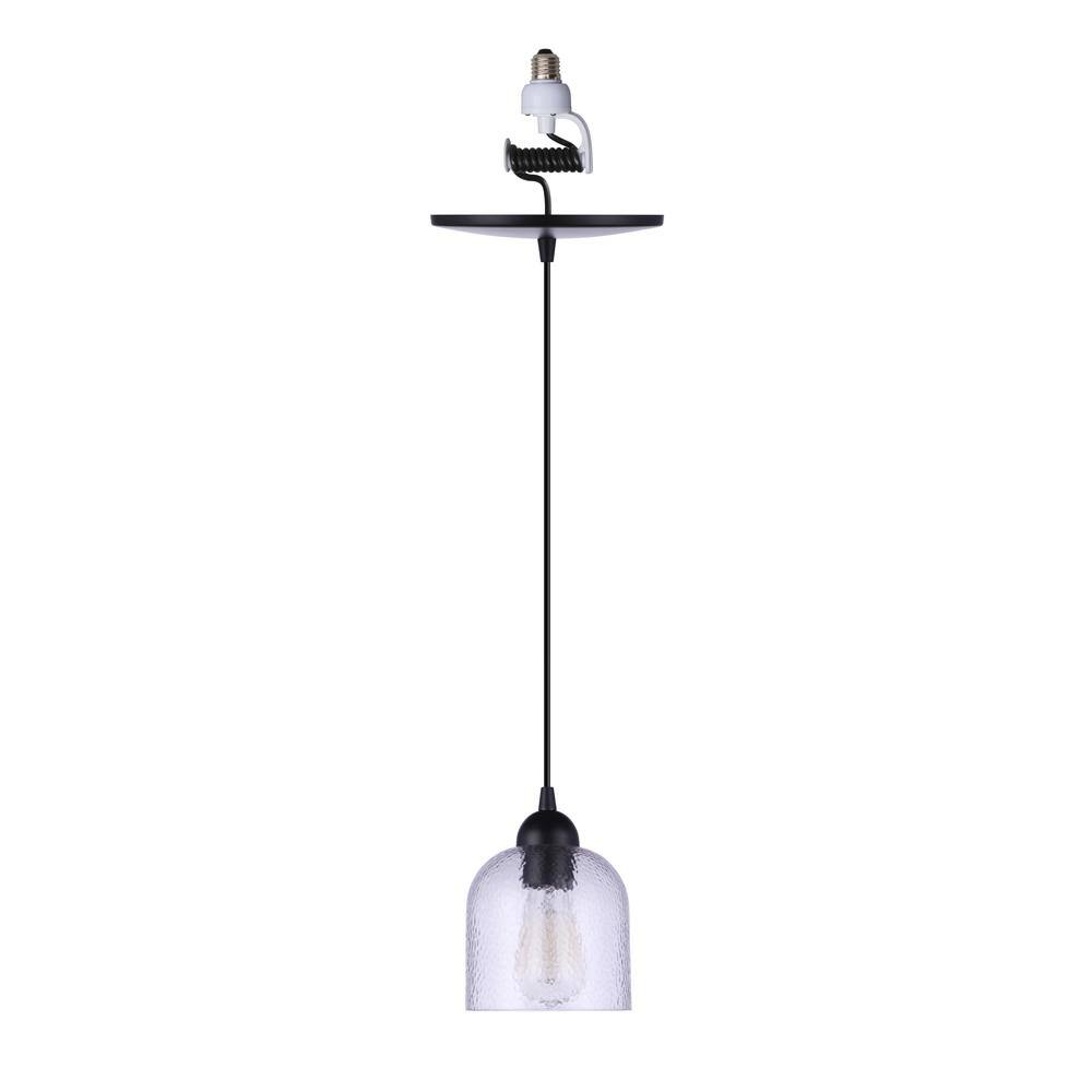 Worth Home Products Instant Pendant 1-Light Matte Black Recessed Light ...