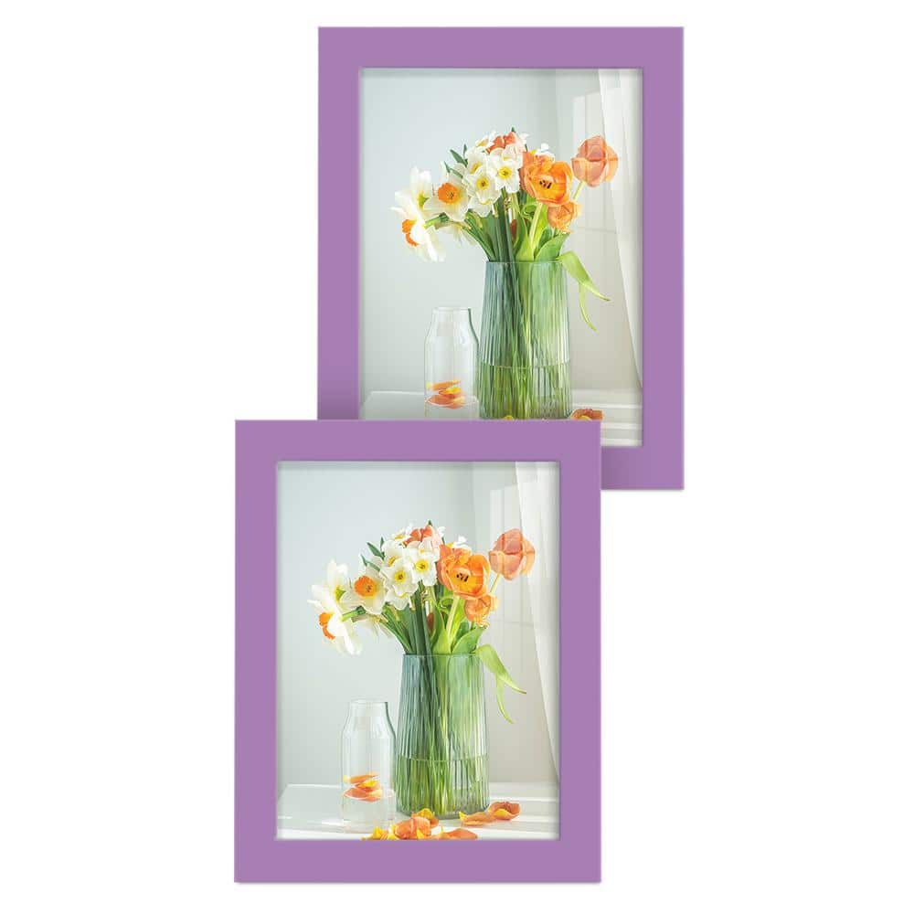 Wexford Home Modern 6 in. x 8 in. Violet Picture Frame (Set of 2 ...