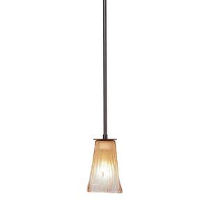 Royale 100 W 1-Light Dark Granite Standard Mini Pendant Light with ...